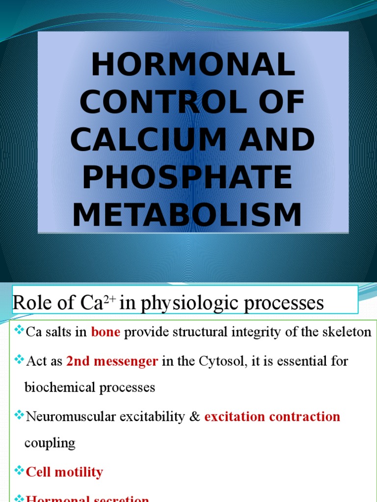 Hormonal Control of Calcium and Phosphate Metabolism | PDF | Calcium In ...
