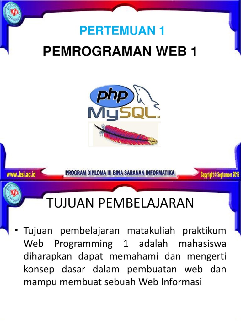 Pemrograman Web 1: Pertemuan 1 | PDF