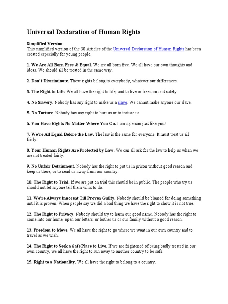 International Human Rights Charter | PDF | Natural And Legal Rights ...