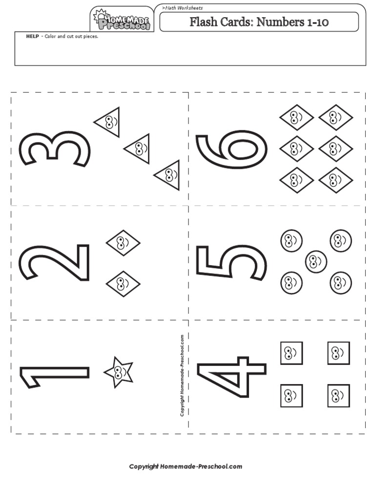 Math Worksheets for Numbers 1-10 | PDF