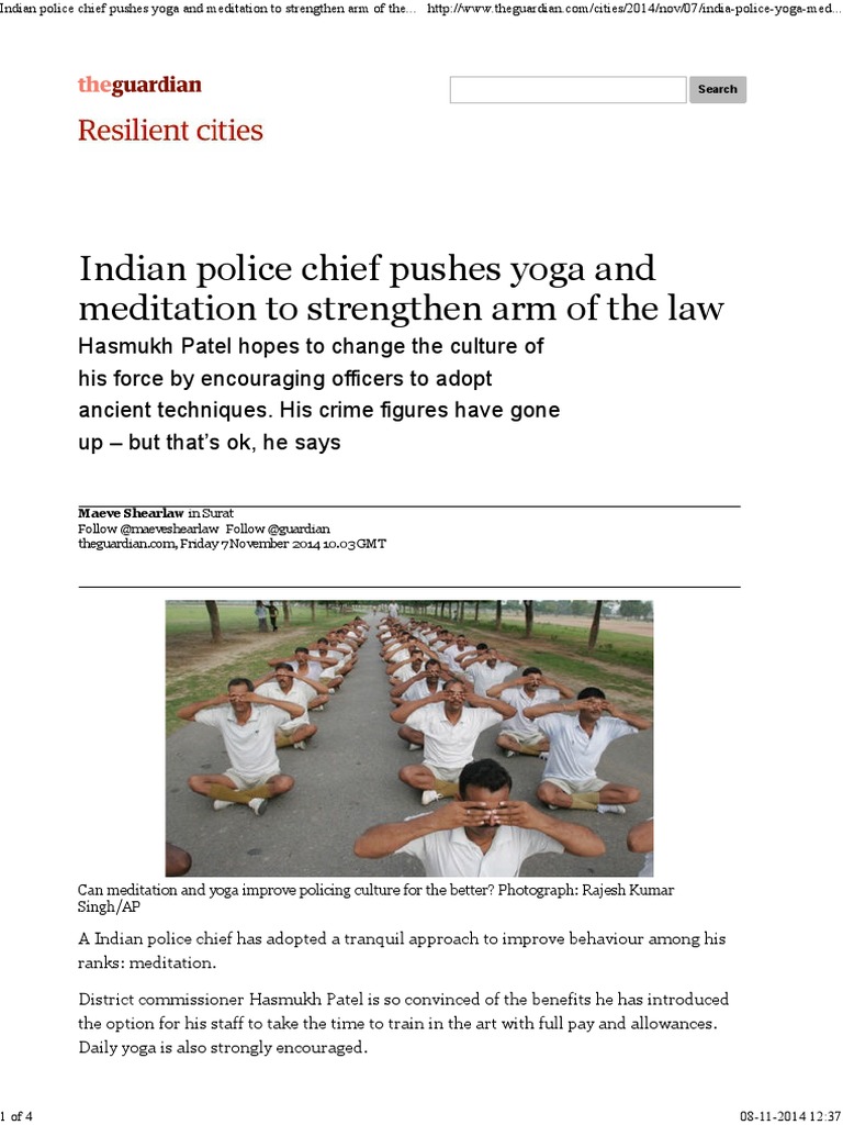 Indian Police Chief Pushes Yoga and Meditation To Strengthen Arm of The ...