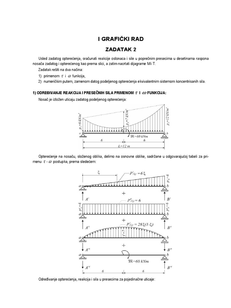 Statika Konstrukcija 1 Rijeseni Zadaci | PDF