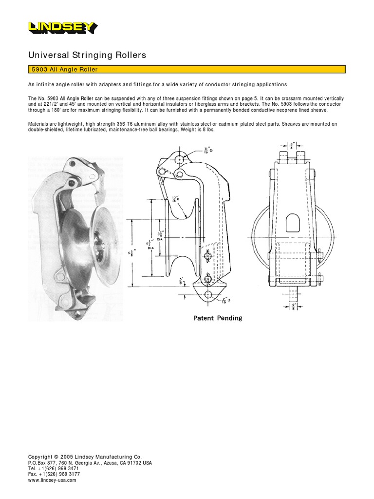Distributed String Roller Lindsey Manufacturing Co | PDF