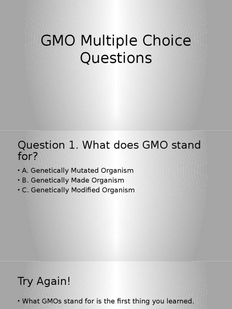 Gmo Multiple Choice Questions | PDF