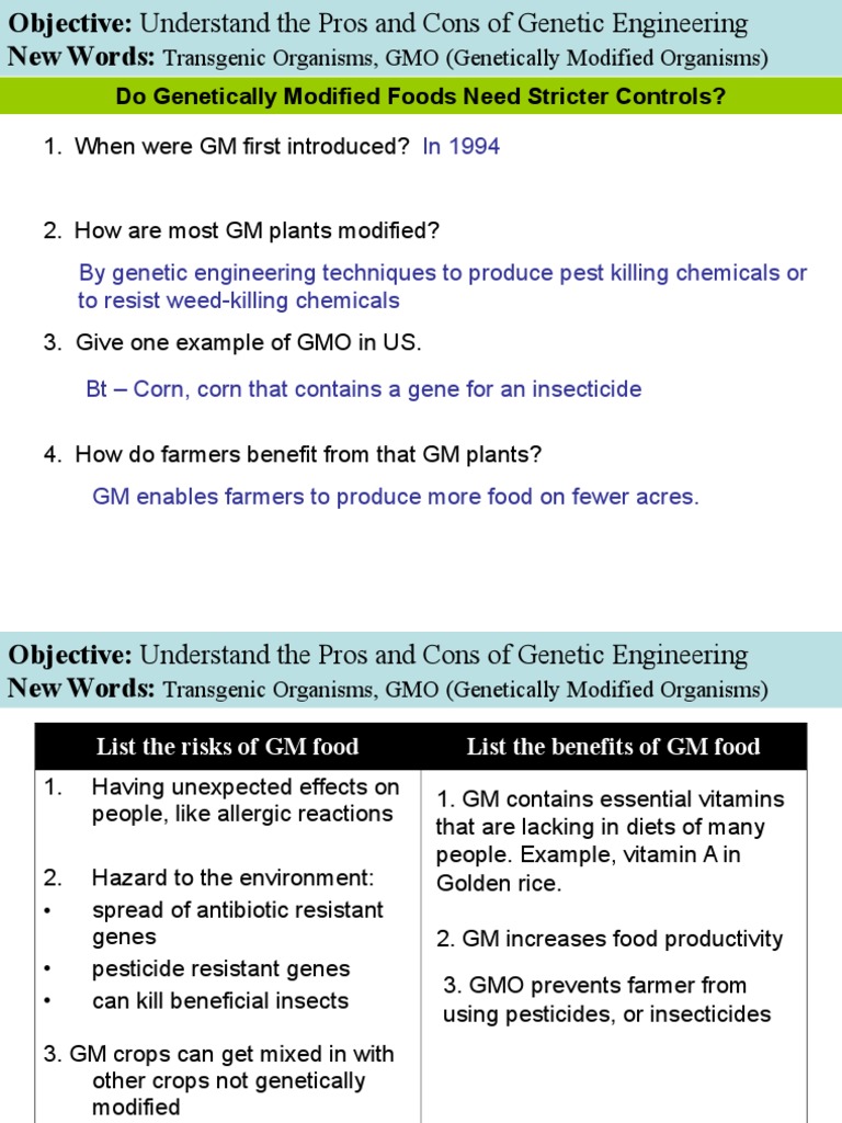GMO Pros & Cons | PDF