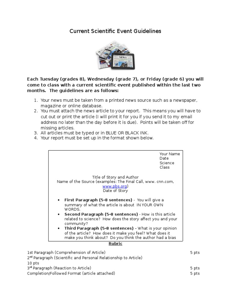 Current Event Guidelines | PDF