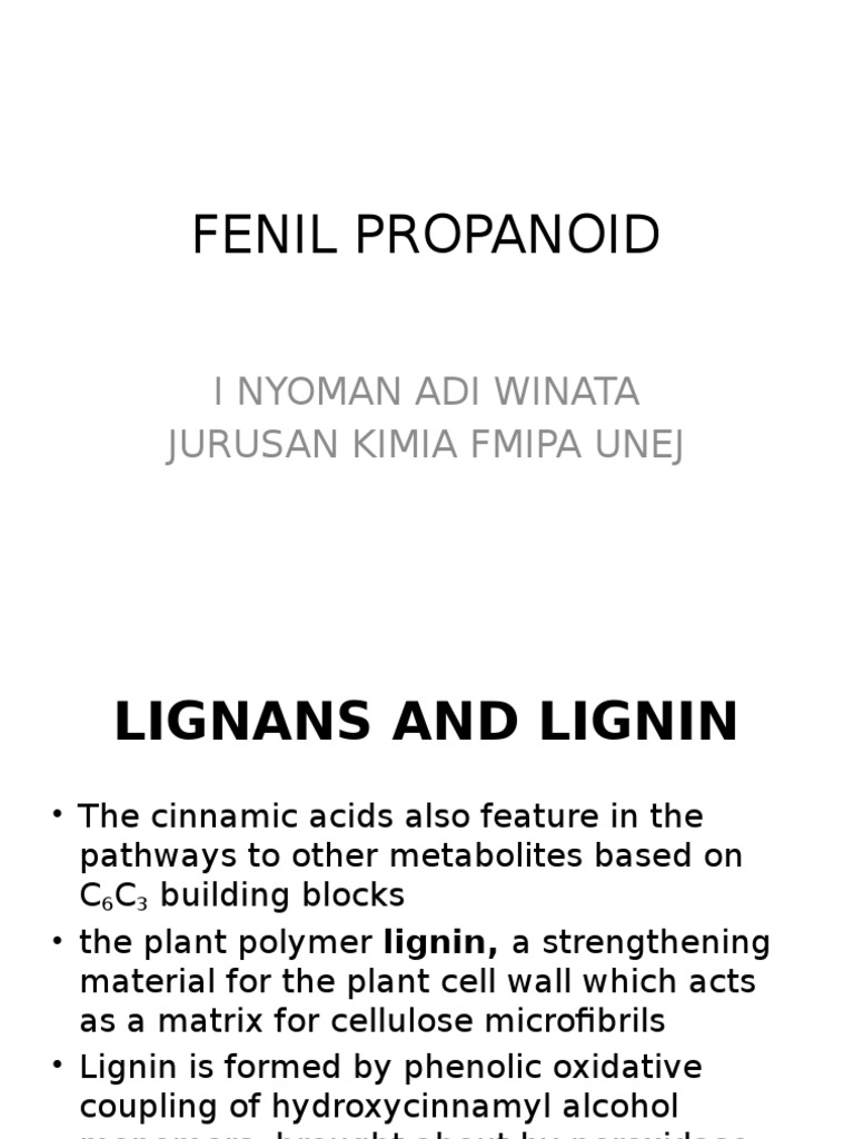 Fenil Propanoid | PDF | Lignin | Organic Compounds