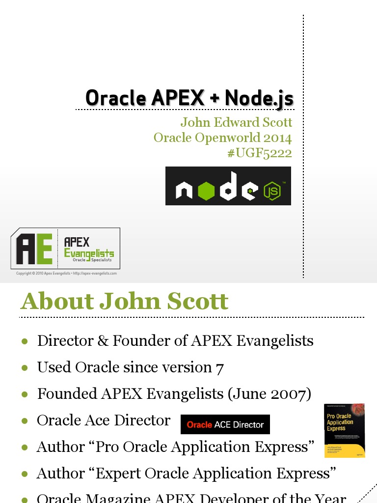 UGF5222 - Scott-Oracle APEX + Node - Js | PDF | Computing | Software UGF5222 - Scott-Oracle APEX + Node - Js | PDF | Computing | Software