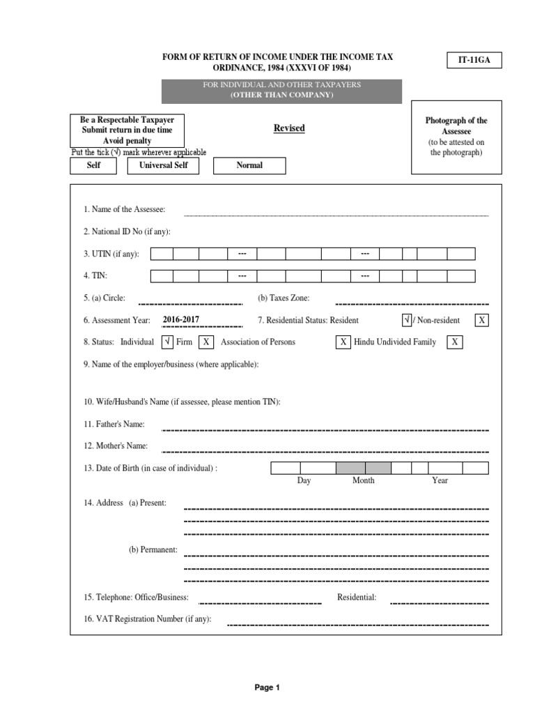 Income Tax Return Sample Form | PDF | Expense | Taxes