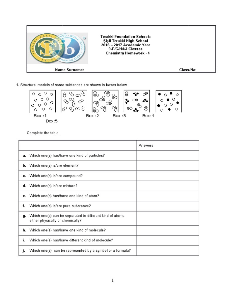Weekend Homework 4 | PDF | Molecules | Chemical Compounds
