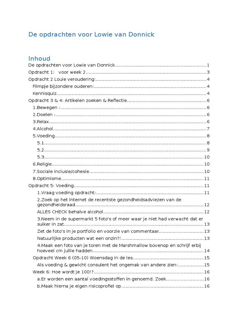 Lowie Opdrachten | PDF