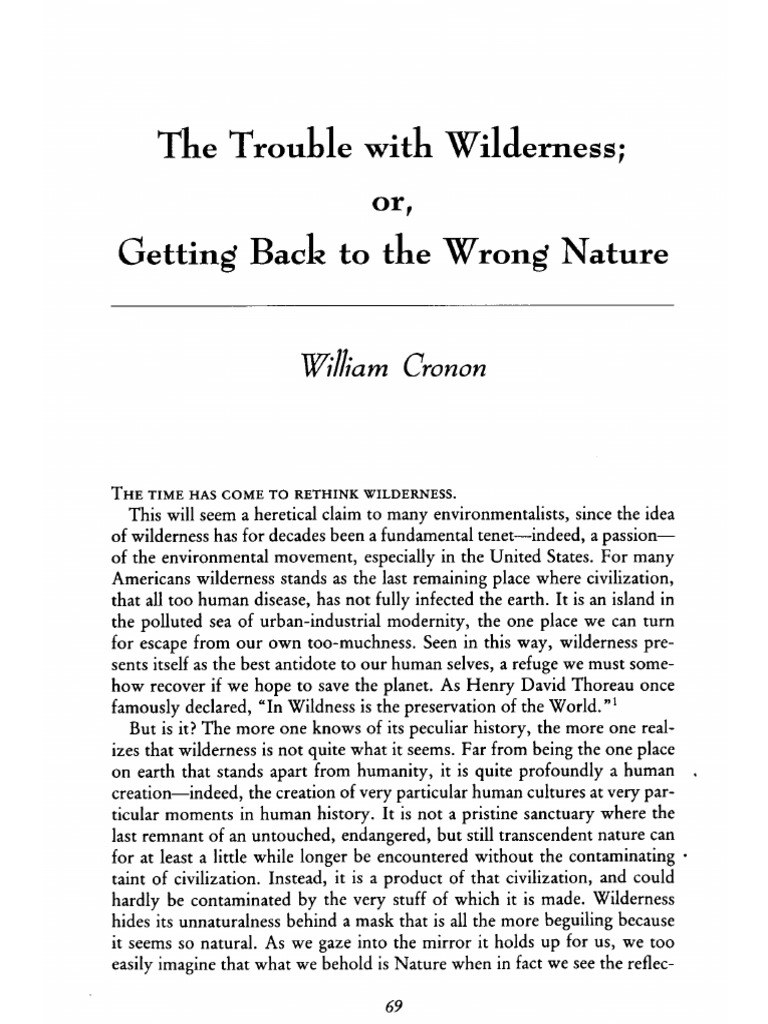 William Cronon - Wilderness | PDF