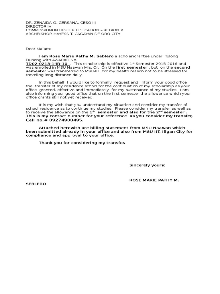 Letter Request | PDF