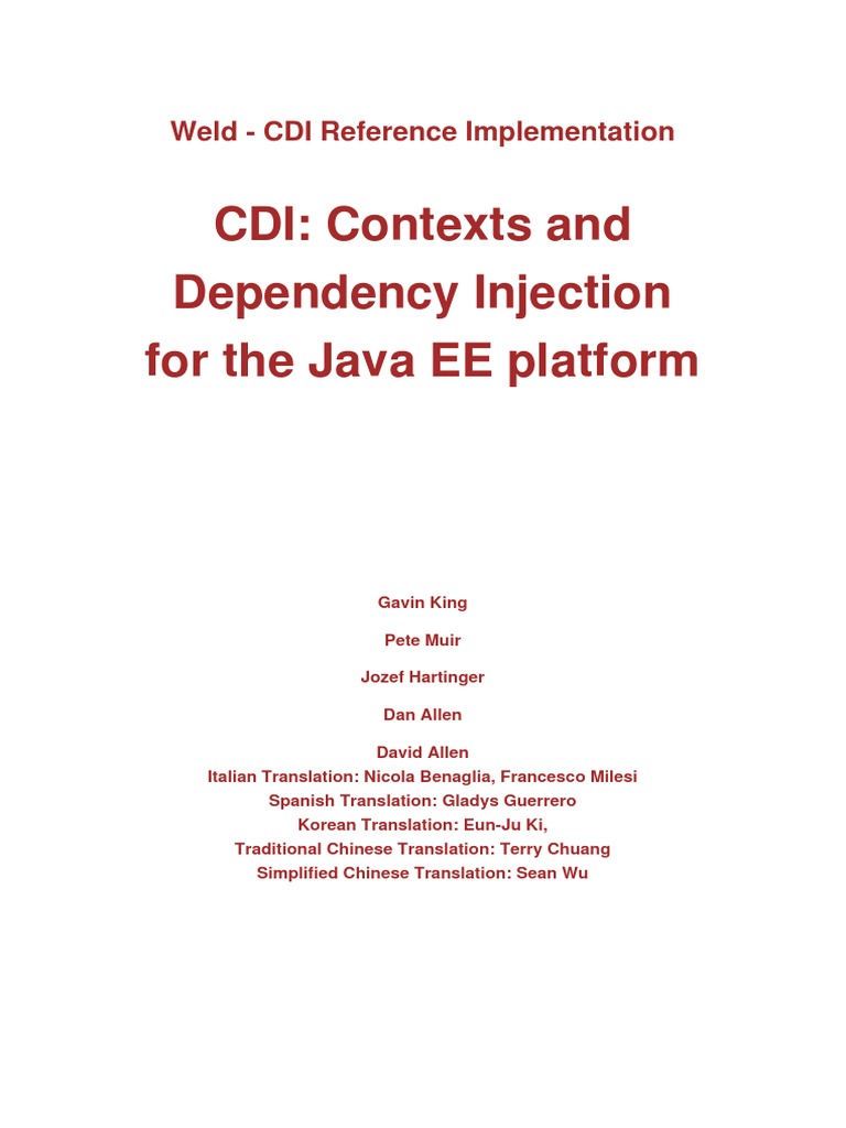 CDI Weld Reference | Download Free PDF | Enterprise Java Beans | Java (Programming Language)
