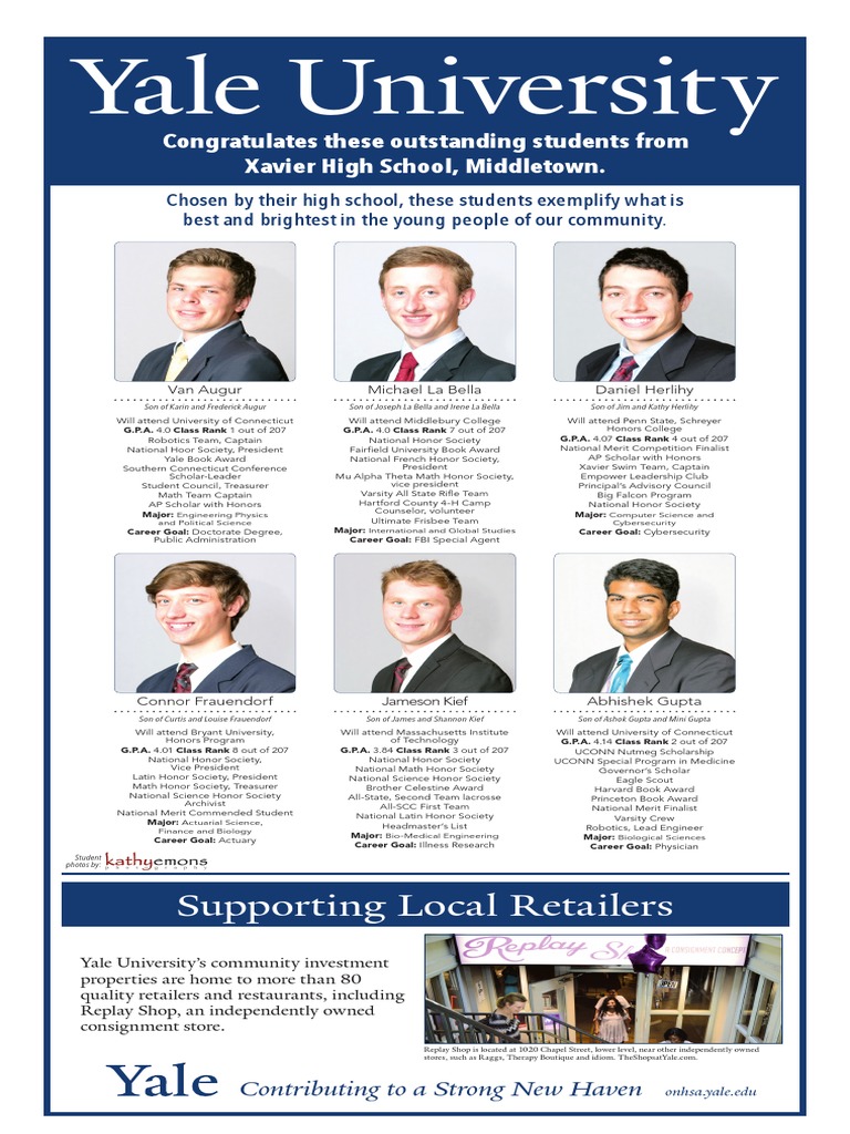 Xavier High School Senior Spotlight Pdf University Of Connecticut