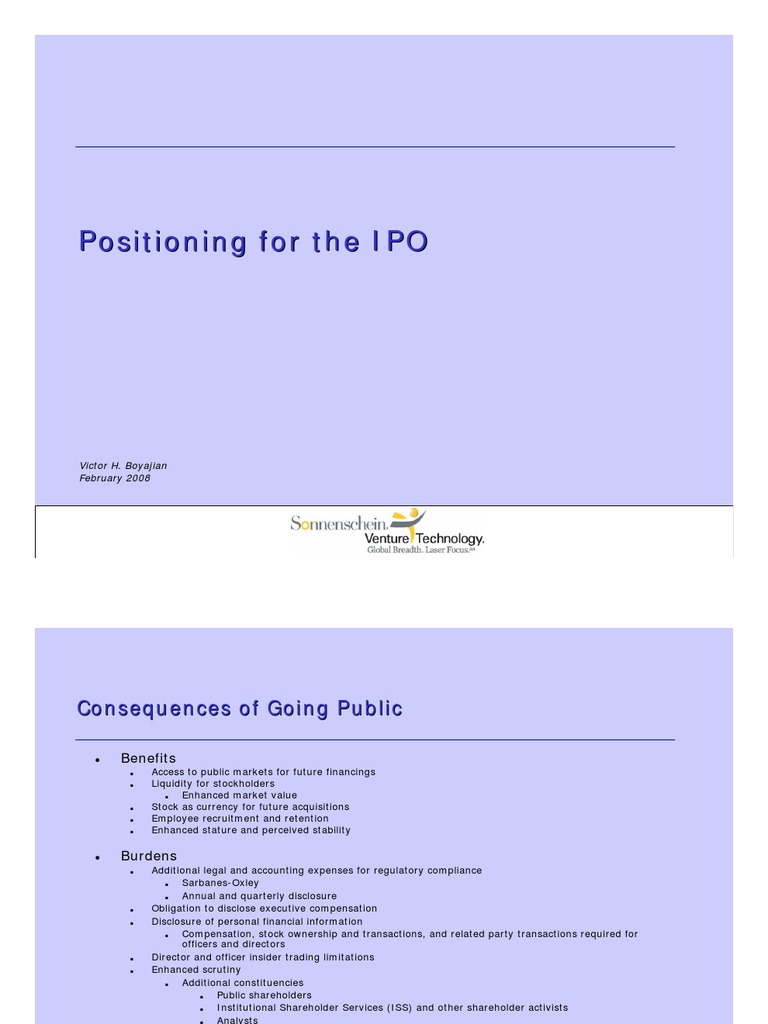 IPO Presentation | PDF | Initial Public Offering | Employee Stock Option