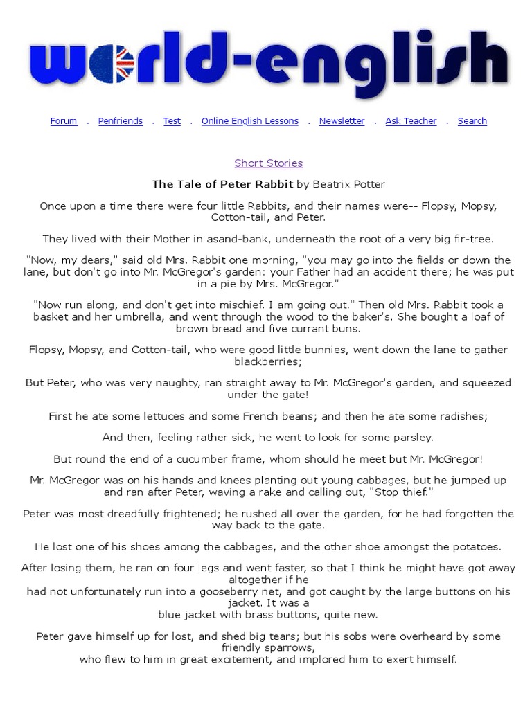 Peter Rabbit by Beatrix Potter | PDF | Mr. Mc Gregor | Peter Rabbit