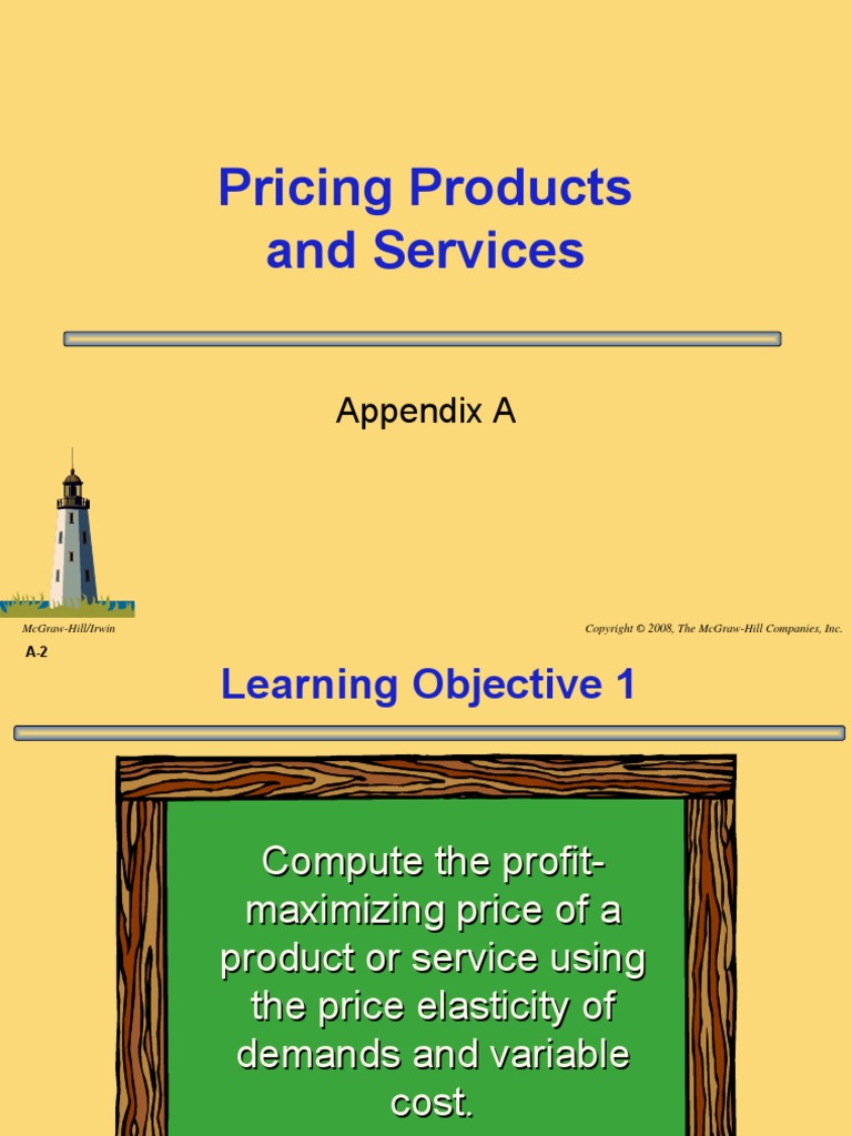 Pricing Products and Services: Appendix A | PDF