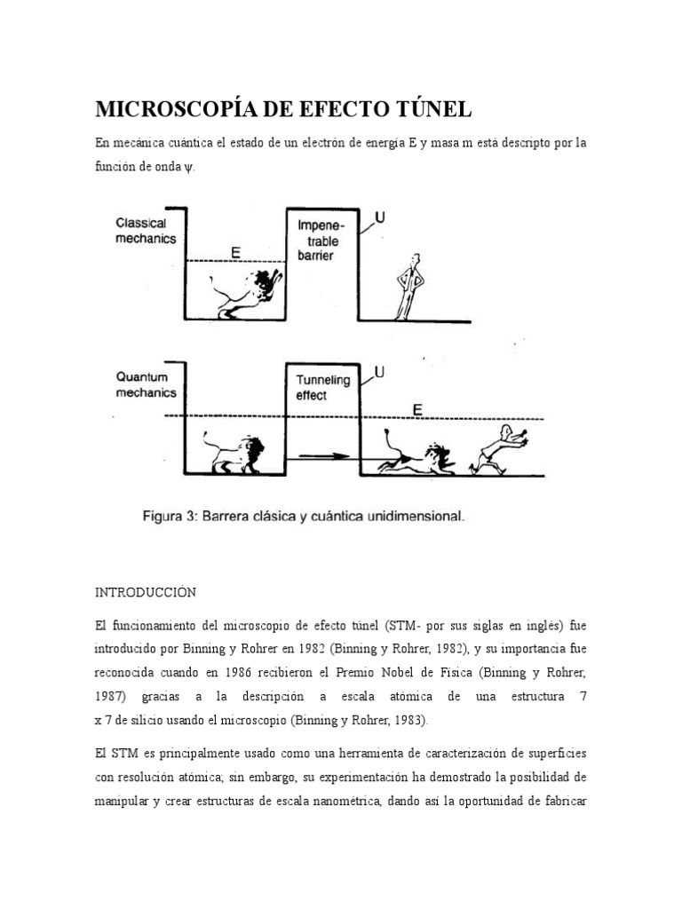 Microscopía de Efecto Túnel | Microscopio de efecto túnel | Túnel cuántico