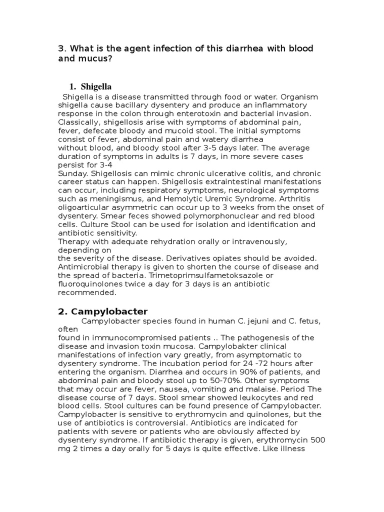 Bacterial Causes of Bloody Diarrhea | PDF | Diarrhea | Medicine