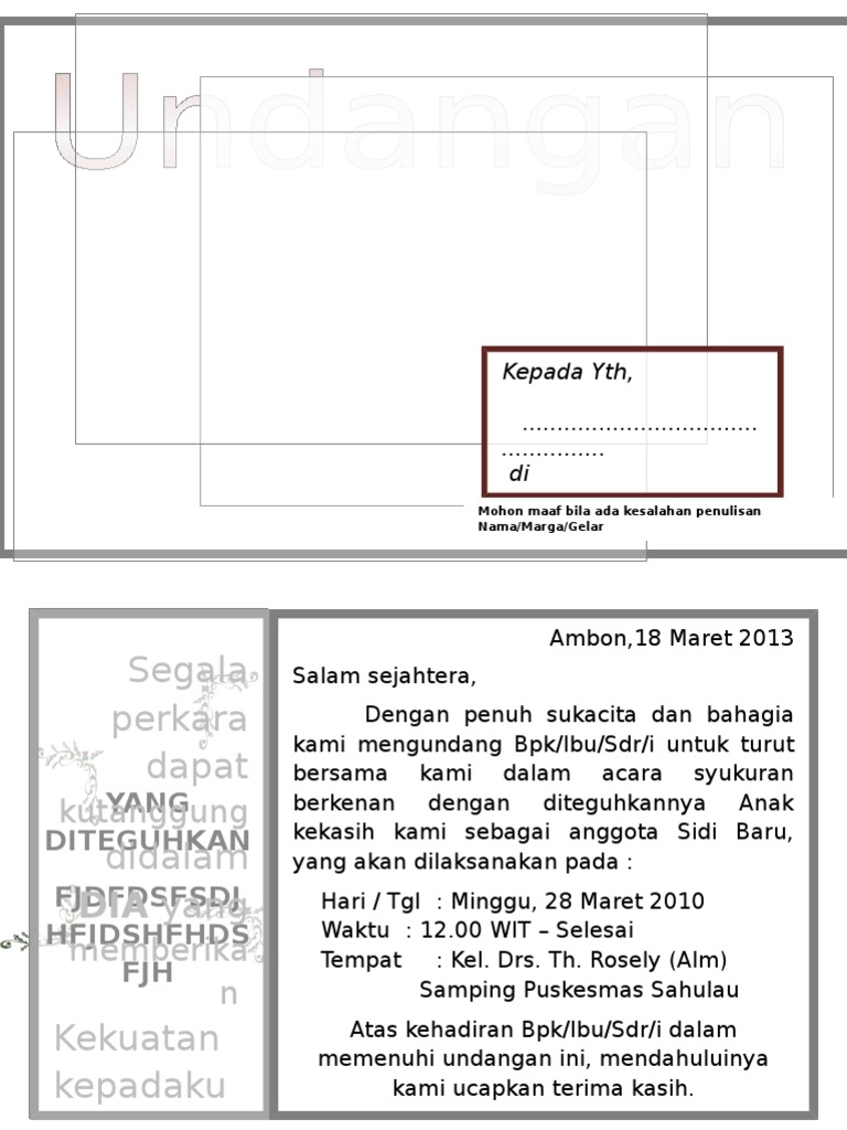 Undangan Sidi | PDF