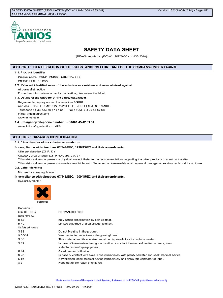Aseptanios HPH | Toxicity | Waste