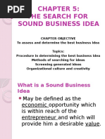 Finding a Sound Business Idea | PDF | Creativity | Entrepreneurship