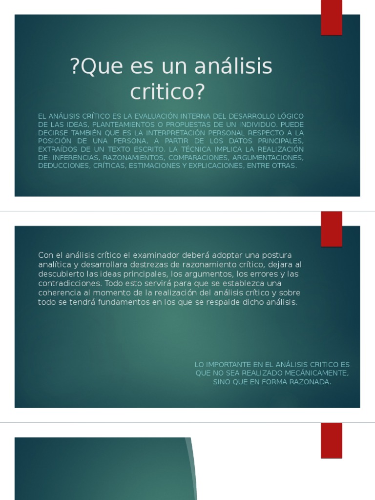 Que Es Un Análisis Critico Pdf