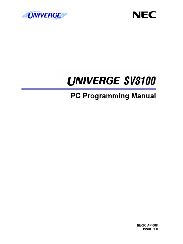 SV8100 PCPro Manual | PDF | Installation (Computer Programs) | Icon (Computing)