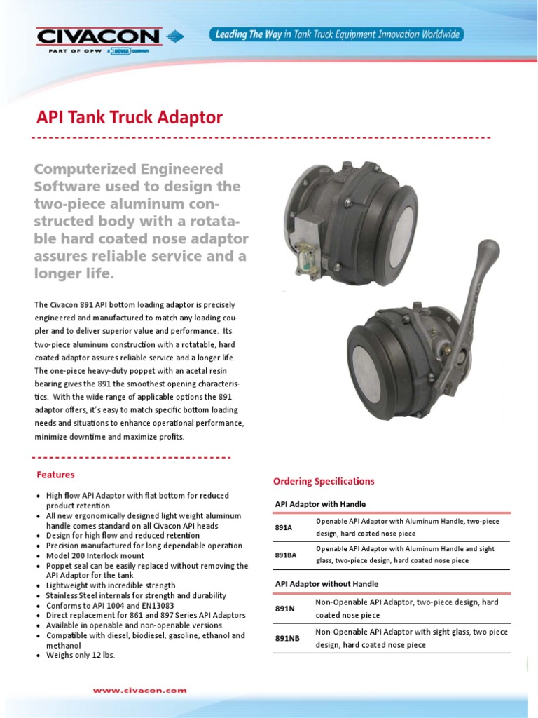 CivaCon - API Tank Truck Adaptor | PDF
