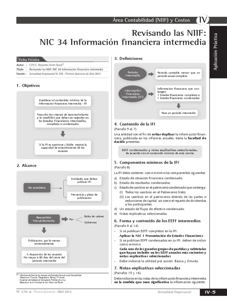 NIIF: Información Financiera Intermedia | PDF | normas internacionales ...