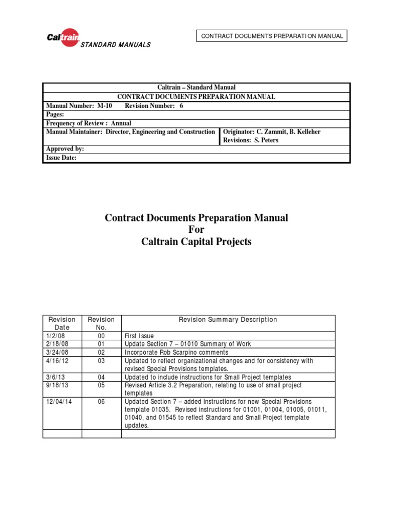 Contract Document Preparation Manual | PDF | Specification (Technical ...