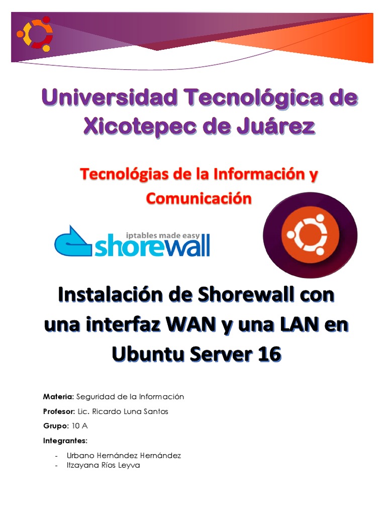 Instalacion y Configuracion de Shorewall Ubuntu Server 16 PDF | PDF