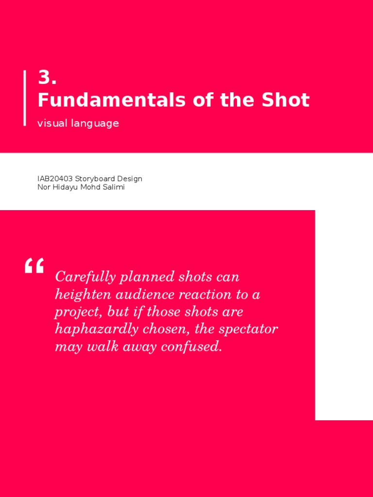 03 - Fundamentals of The Shot | PDF | Zoom Lens | Camera