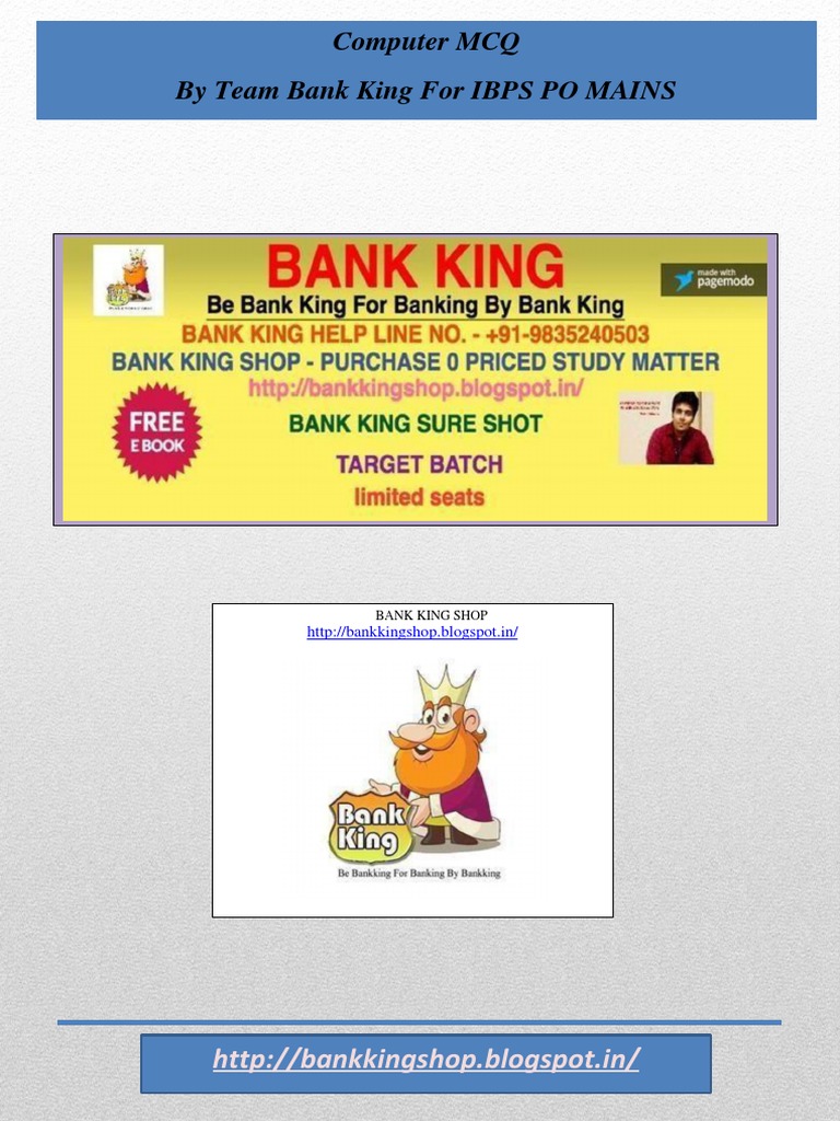 Bank King Book (Comp - Engl) | PDF | Computer Data Storage | Input/Output