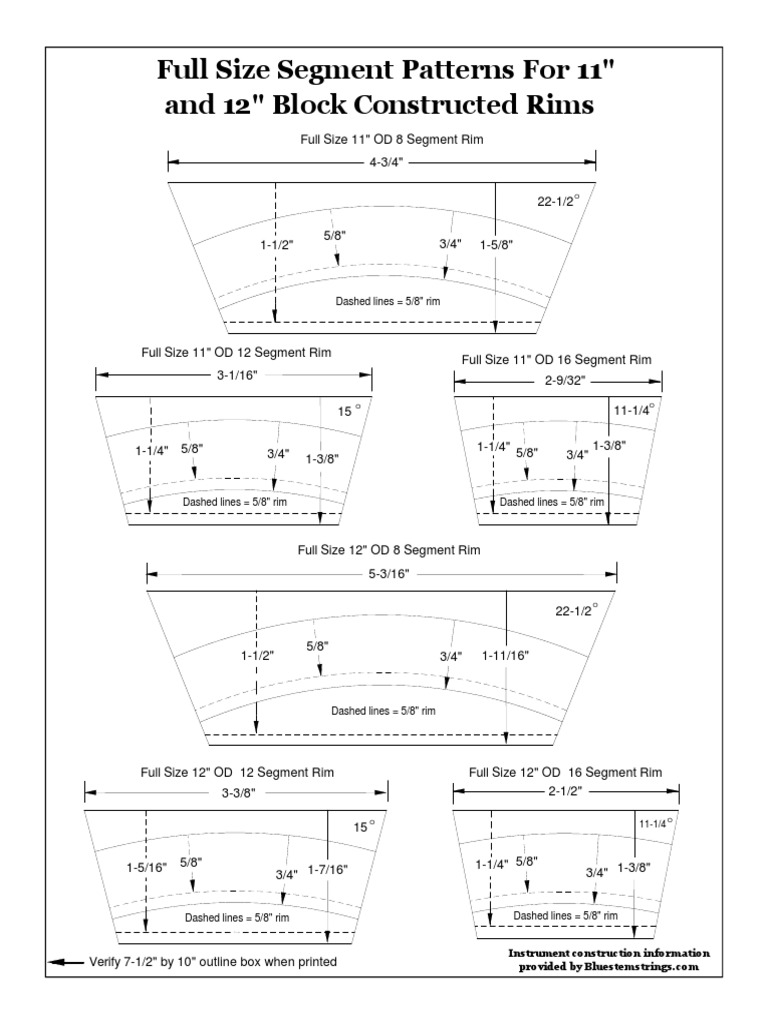 11" and 12" Banjo Rim Patterns | PDF | Home & Garden