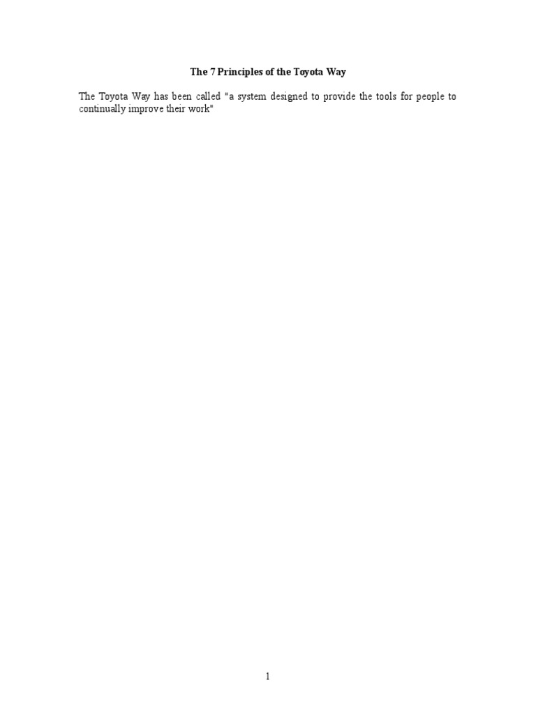 The 7 Principles of The Toyota Way | PDF | Process Engineering | Industries