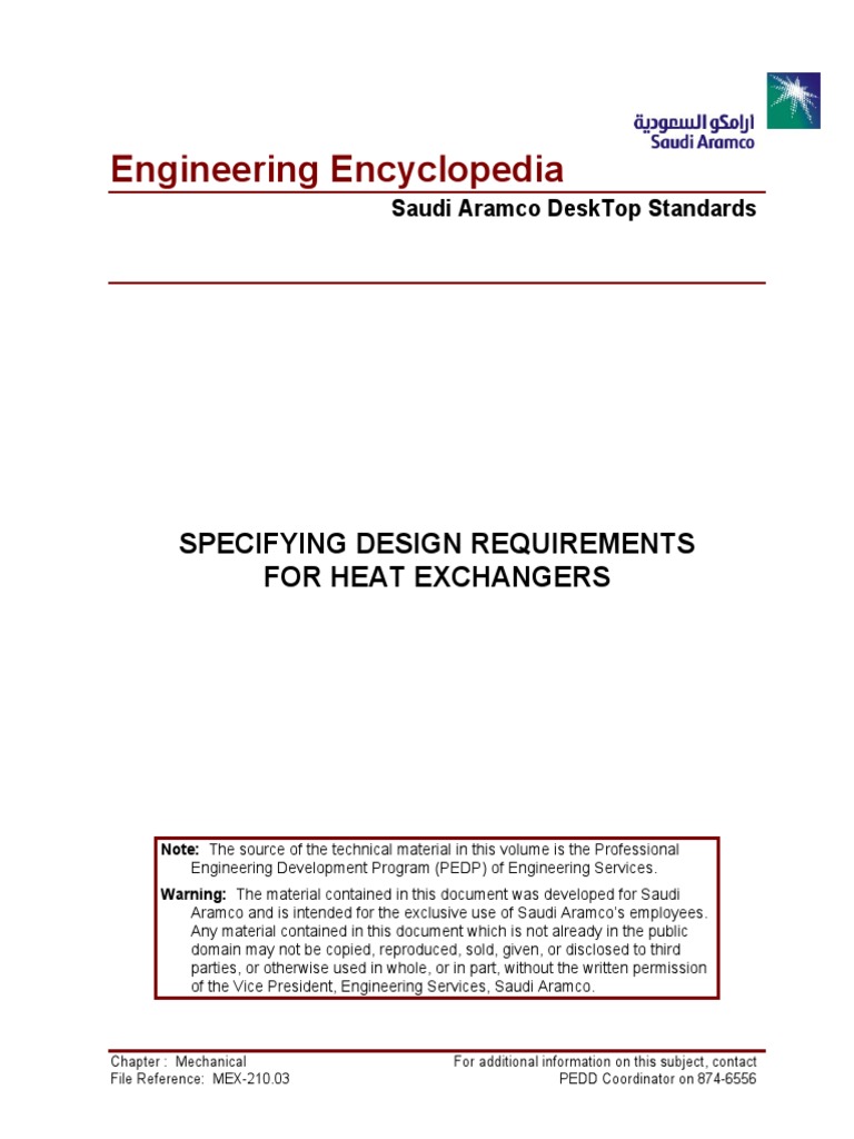 Specifying Design Requirements For Heat Exchangers PDF | PDF | Heat ...