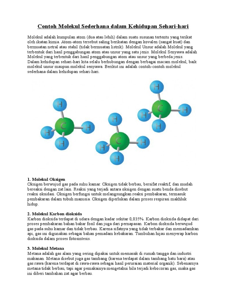 Contoh Molekul Sederhana Dalam Kehidupan Sehari | PDF