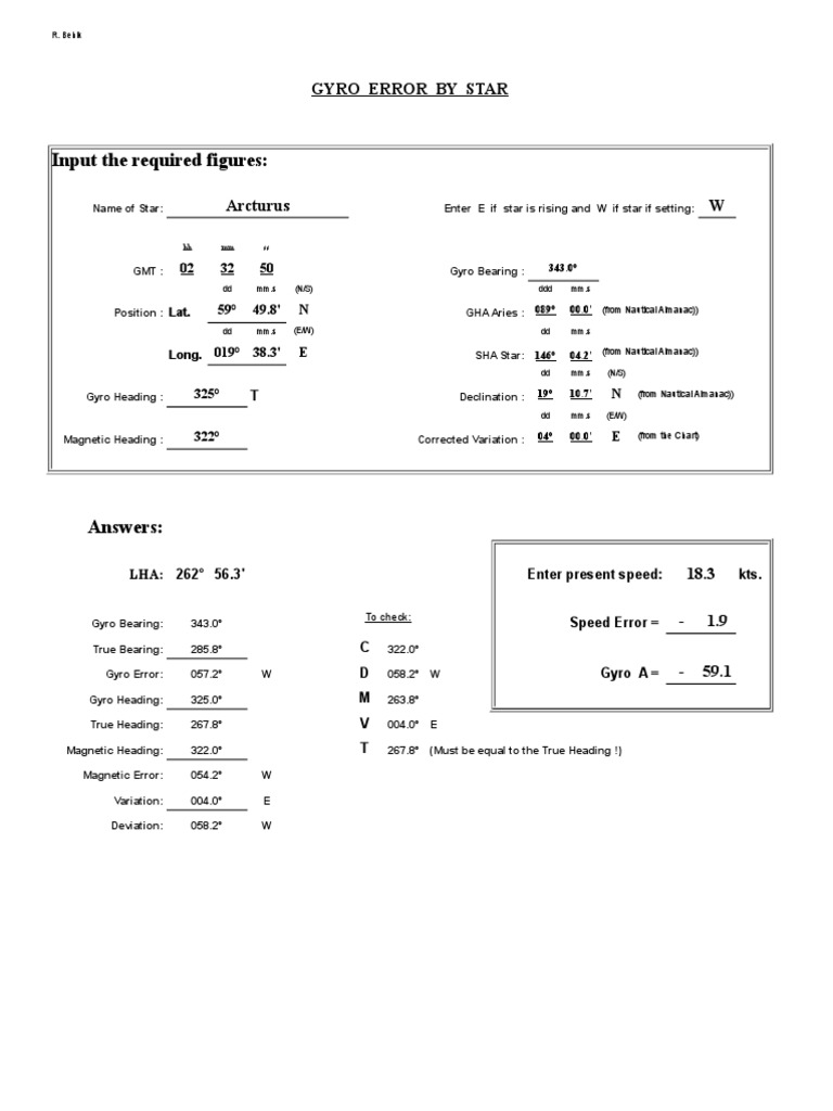 Gyro Error by Star | PDF | Navigation | Geography