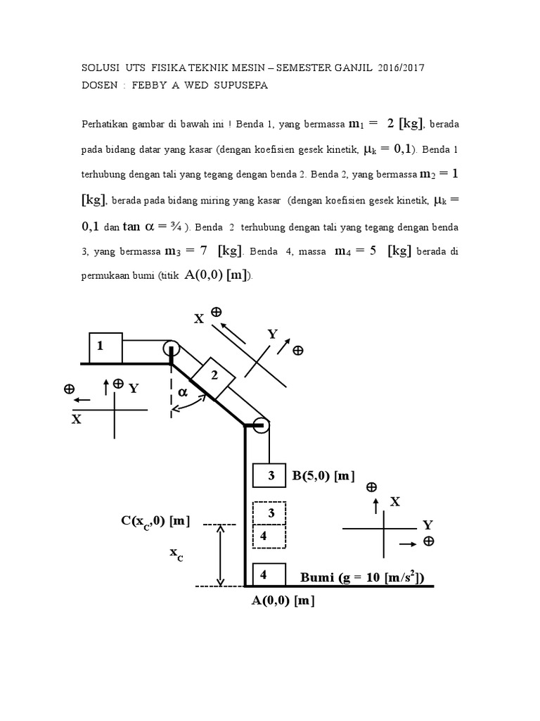 UTS - Teknik Mesin - Fisika Teknik Mesin - Semester Ganjil - 2016-2017 - Solusi | PDF