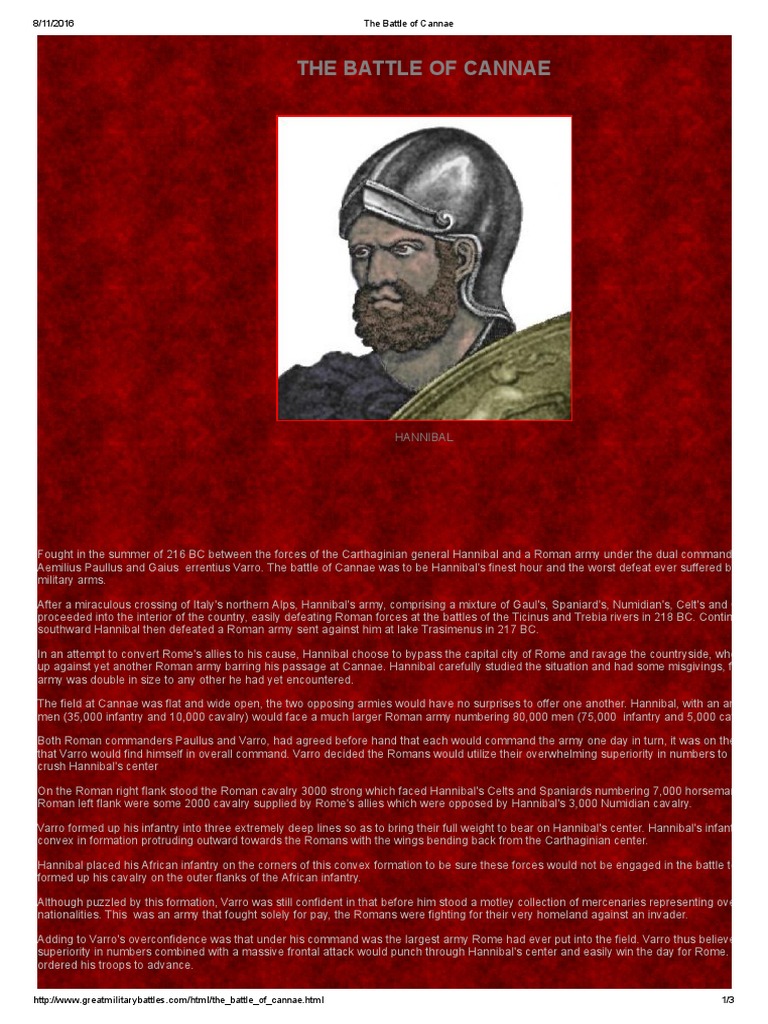 The Battle of Cannae | PDF | Hannibal | Military Operations