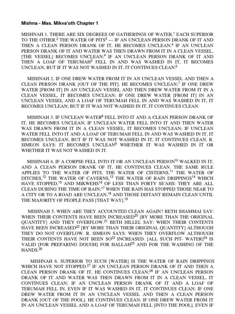 07 - Mikvaoth (Pools of Immersion) | PDF | Water | Torah