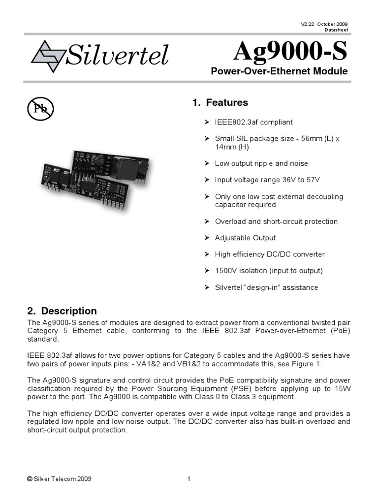 PoE Datasheet | PDF | Electronics | Electromagnetism