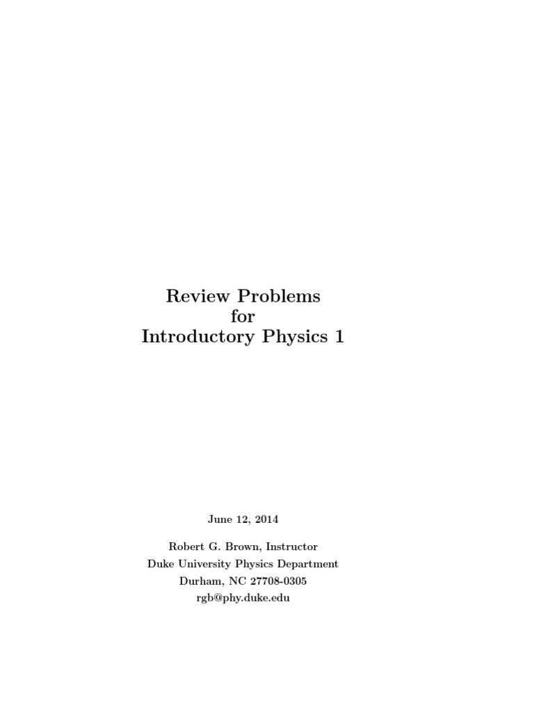 Intro Physics 1 Review PDF | PDF | Force | Mass