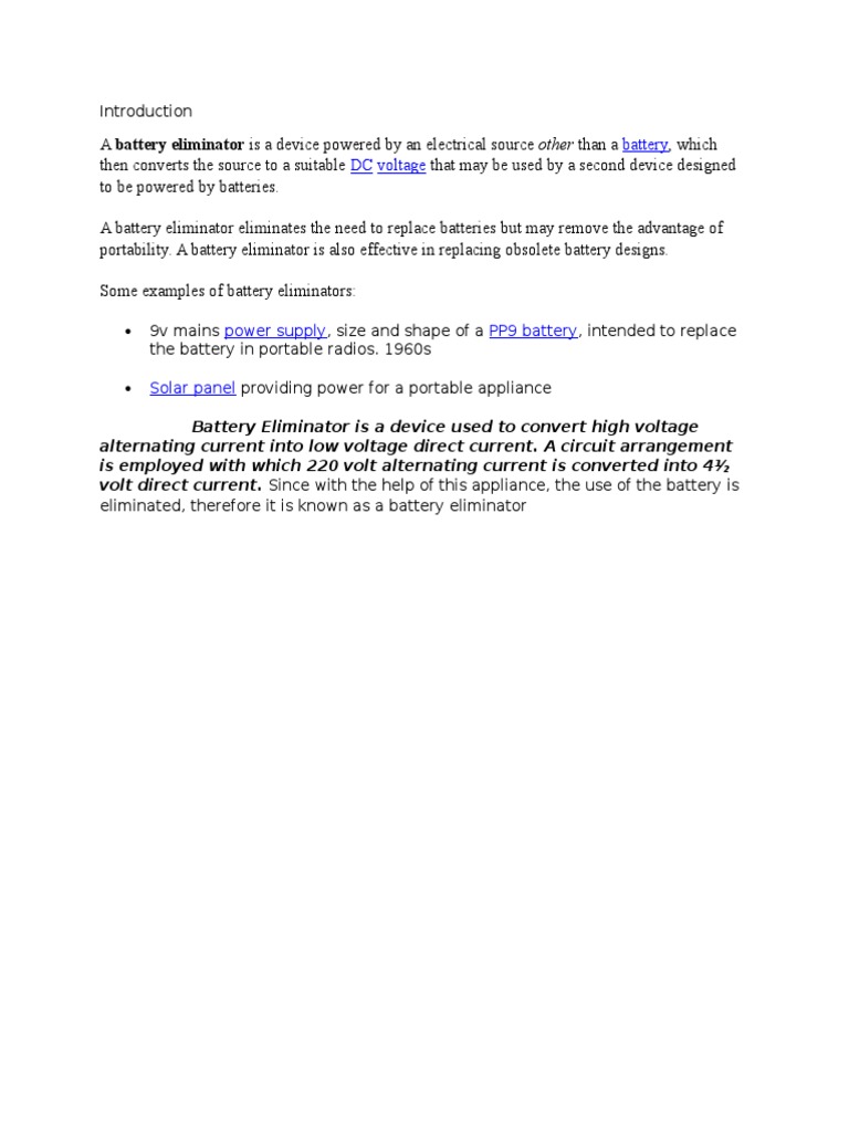 Battery DC Voltage: Power Supply PP9 Battery | PDF