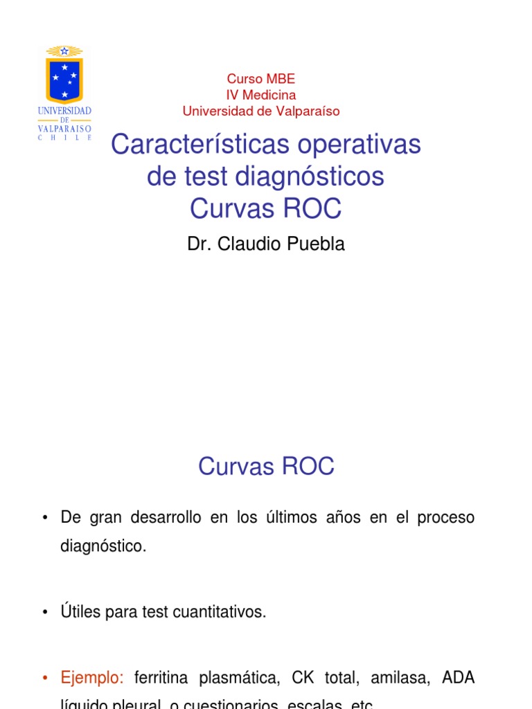 Ejemplo de Curvas Roc en Medicina PDF | PDF | Característica Operativa del Receptor ...
