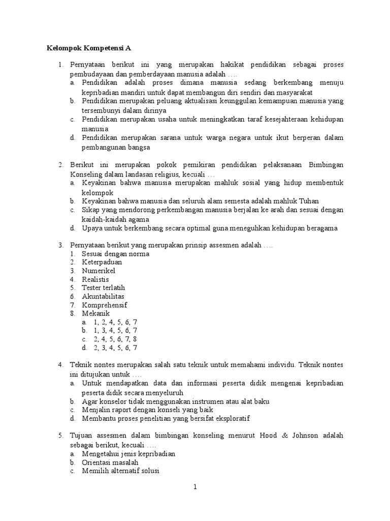 Contoh Soal UKG | PDF