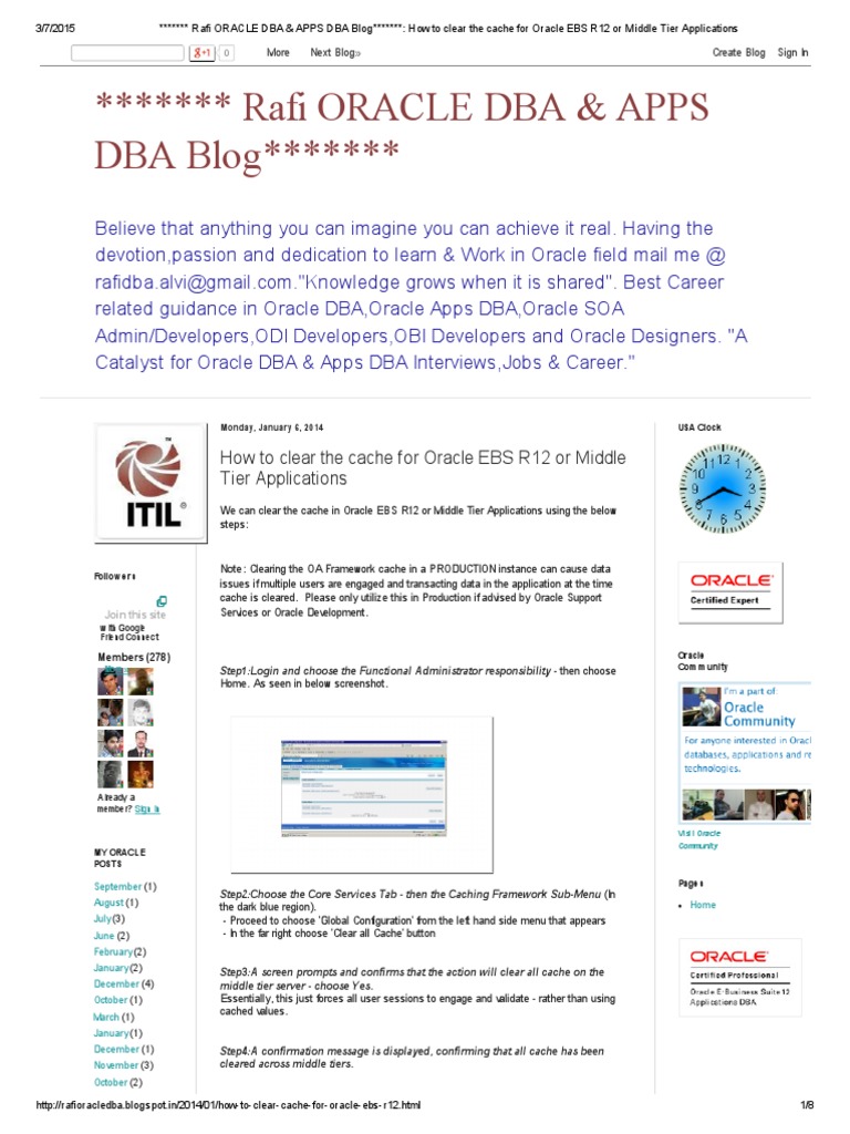 Clear Cache in r12 PDF | PDF