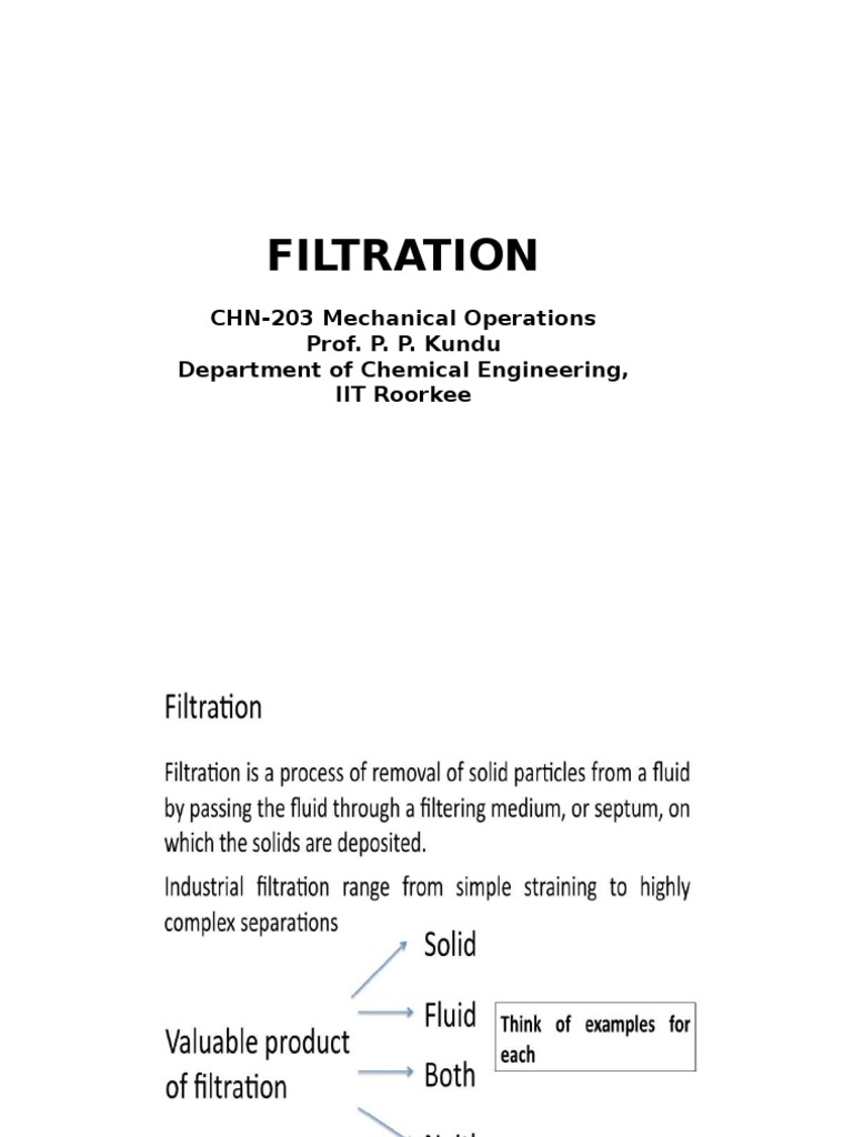 Filtration Factors in Chem Eng | PDF | Technology & Engineering
